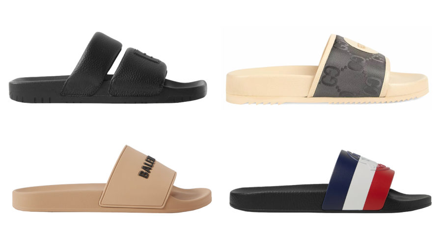 Make a splash with these designer men's pool slides to buy this summer