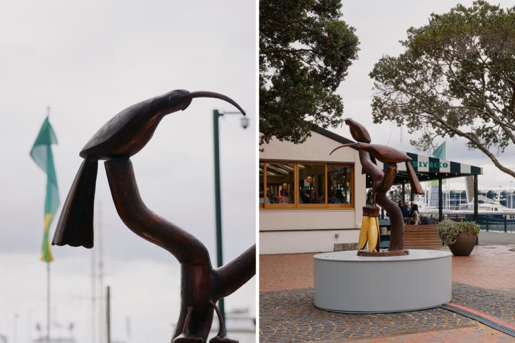 A striking work by Paul Dibble is on display at Viaduct Harbour
