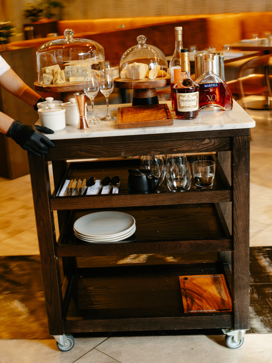 End your evening with The Grill's Cognac & Cheese Trolley